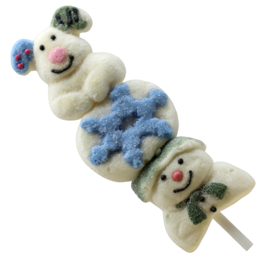 Christmas Snowman & Snowdog Mallow Kebab Pops 30g – Glossop Pick n Mix